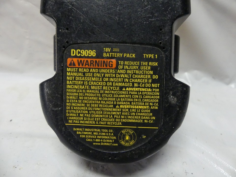 Dewalt DC9096 - Type 1 - 18 Volt Battery - PARTS OR REBUILD | eBay
