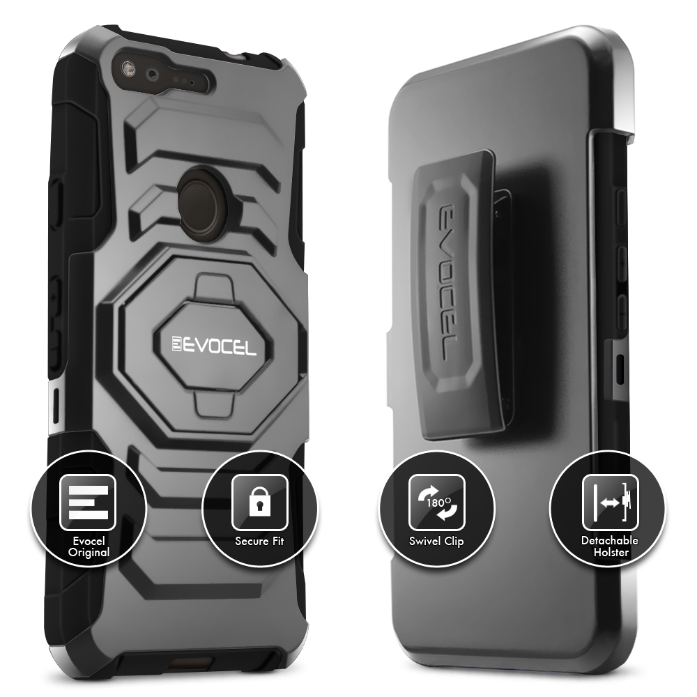 Google Pixel Case, Evocel Dual Layer Case w/ Belt Clip & Kickstand | eBay