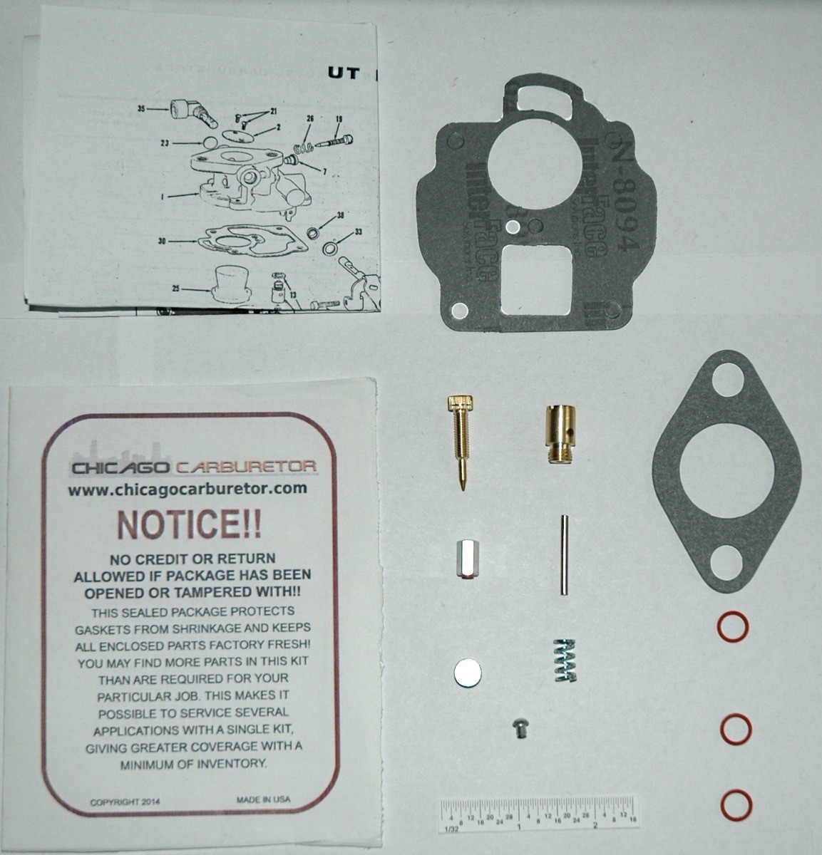 CARTER UT MODEL 1 BARREL CARB REBUILD KIT AGRICULTURAL & INDUSTRIAL ...