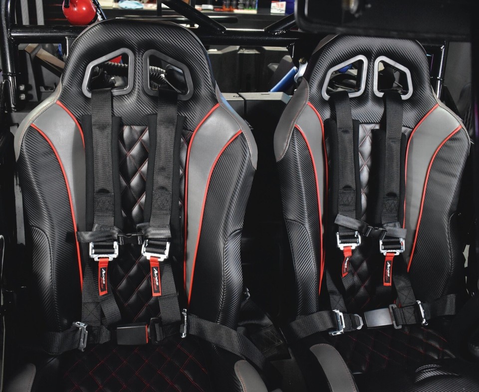 Red and Black Polaris RZR Seats 1000/Turbo (PAIR) Aftermarket Extreme ...