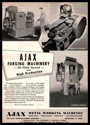 1959 AJAX Mfg. Metal Working Machines Cleveland Ohio Forging Machinery ...