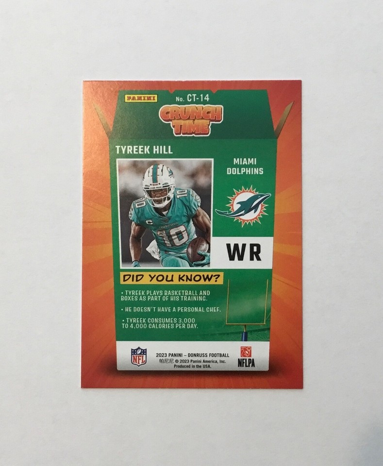 2023 Donruss Football Crunch Time Case Hit SP #CT-14 Tyreek Hill Miami ...