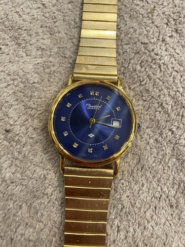President Quartz Watch Blue face With Diamonds Markers And Blue Stone ...