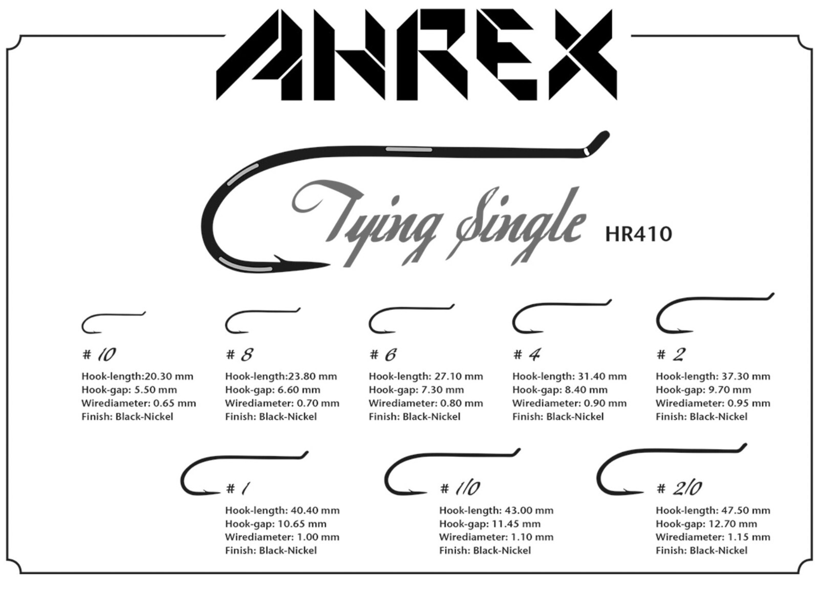 AHREX HR410 HOOKS - Fly Tying Classic Black Salmon Steelhead Hook - 8 ...