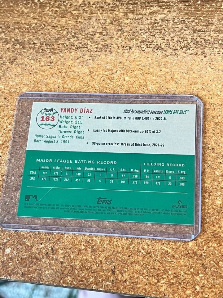 2023 Topps Chrome Platinum Anniversary Rose Toile Gold # 163 Yandy Diaz ...