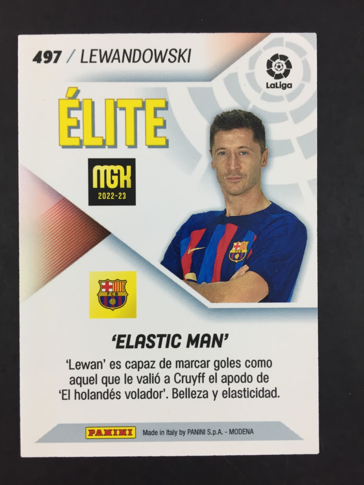 Robert Lewandowski Card Panini La Liga 2022 2023 23 Elite MGK ...