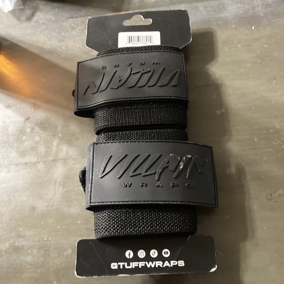 Tuff - 16" Villain Wrist Wraps Belt Loop Tightening System - Black | eBay