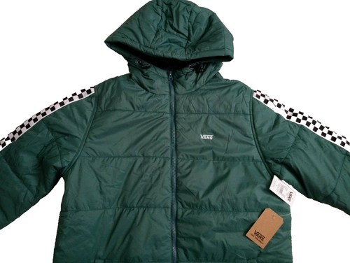 VANS WOODRIDGE MEN'S PUFFER ZIPPED HOODED GREEN JACKET SIZE SMALL | eBay