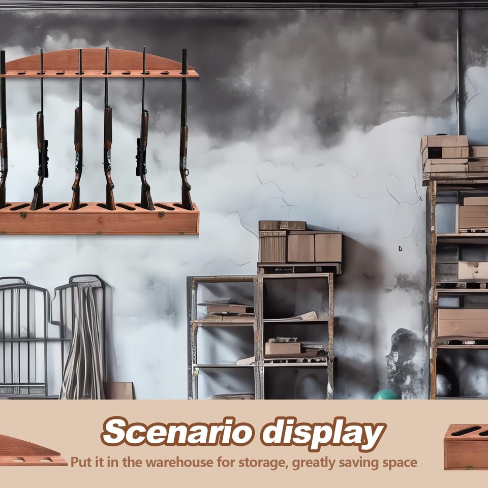 with Lockers 10 Gun Holders Solid Pine Wall Mounted Gun Storage Rack ...