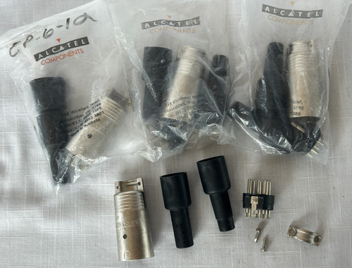 ALCATEL Amphenol EP6-12 male cable connectors, Quan. 4, solder Made in ...