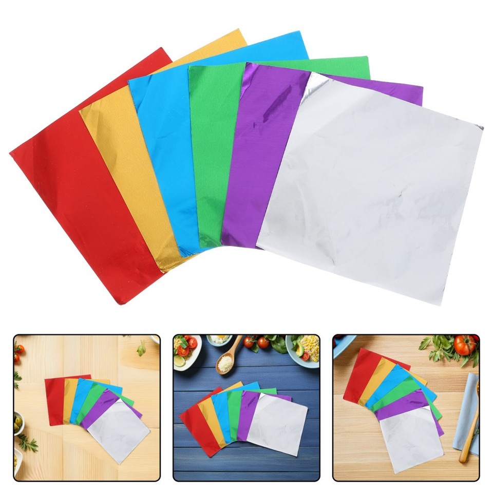 600pcs Foil Candy Wrappers Food Paper Sheets Aluminum Chocolates ...