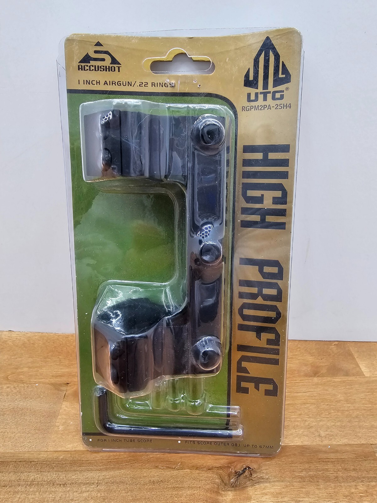 Accushot Scope Airgun .22 Mount 1" Rings High Profile | eBay