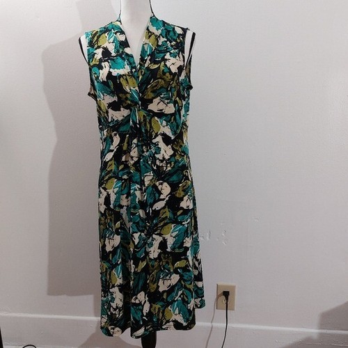 212 Collection Abstract Foliage Print Stretch Knit Shift Dress Women's ...