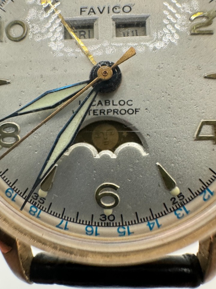 Rare Vintage 1960's FAVICO Moonphase Triple Calendar Reverse Pushers ...