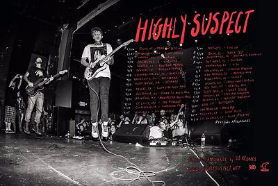 HIGHLY SUSPECT / DJ REDBEES 2017 U.S.A. CONCERT TOUR POSTER - Alt Rock ...