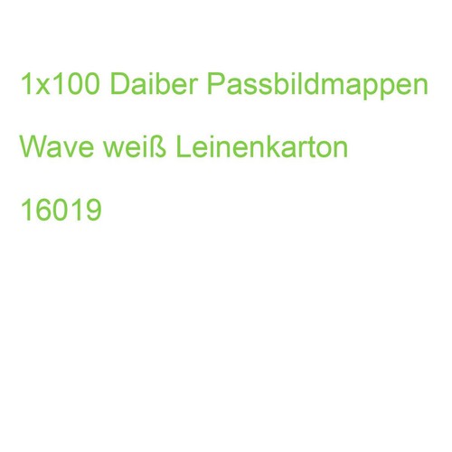1x100 Daiber Passbildmappen Wave weiß Leinenkarton 16019 (4019518043221 ...