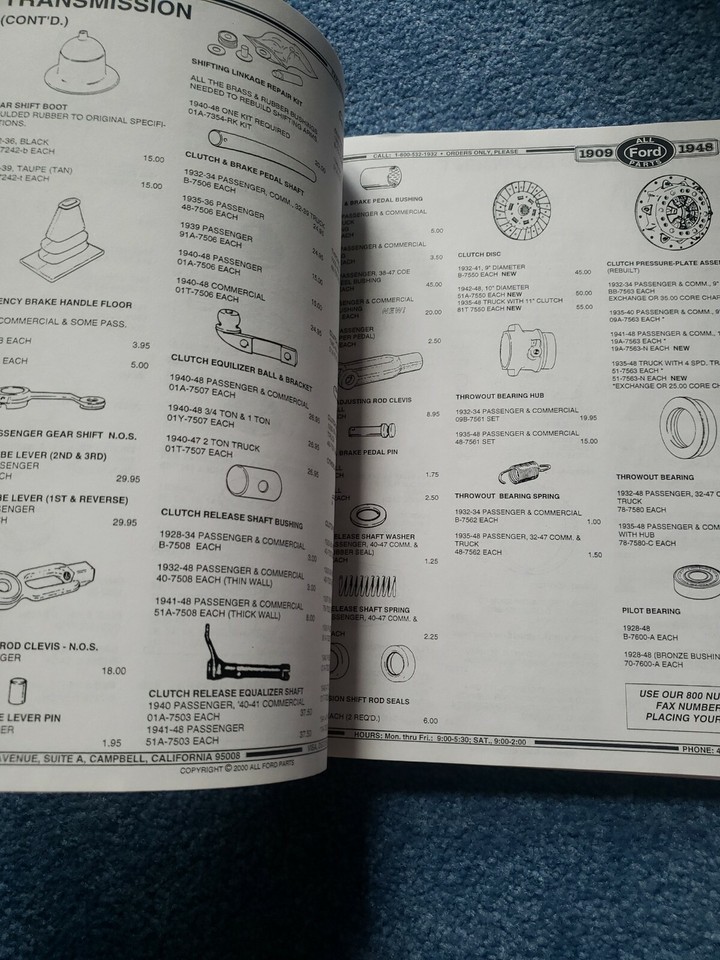 All Ford Parts 1909-1948 parts interim catalog v8-2000 | eBay