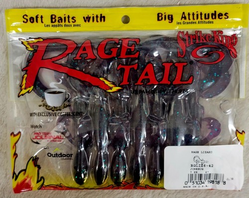 Strike King Rage Lizard 6" 7 pk RGLIZ6-42 Junebug | eBay