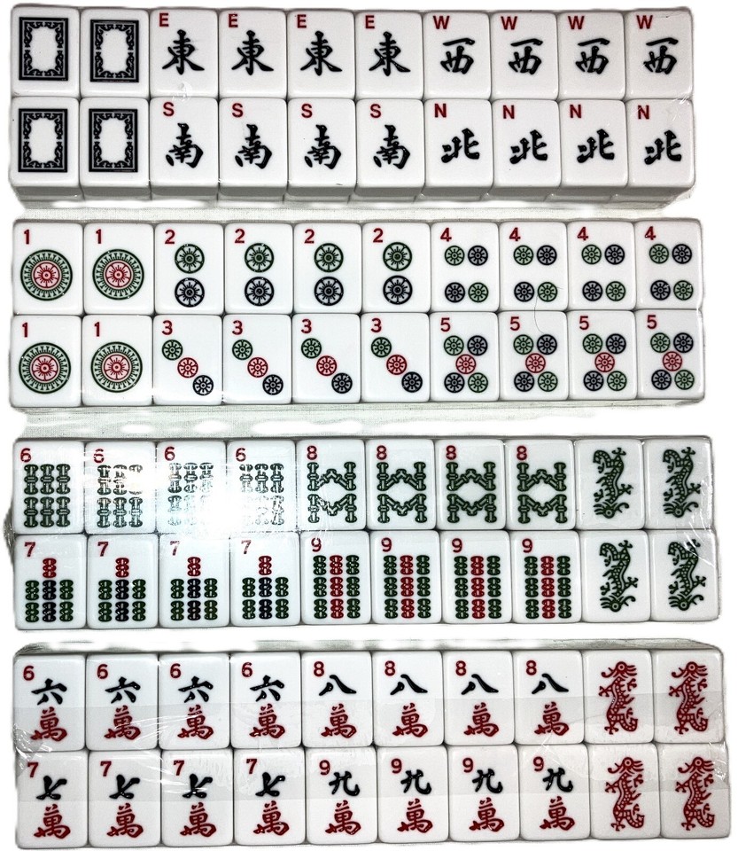 Mahjong Western American Replacement Standard Size White 166 Tiles Only ...