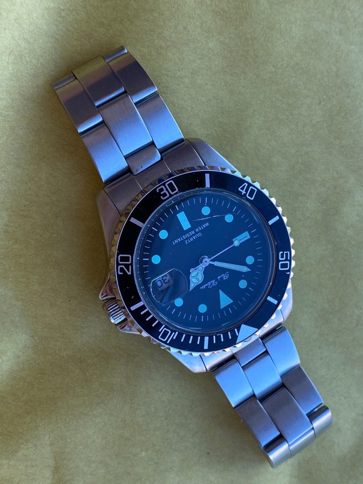 Vintage Mens Diver Watch Quartz Rene Valentin 39mm | eBay