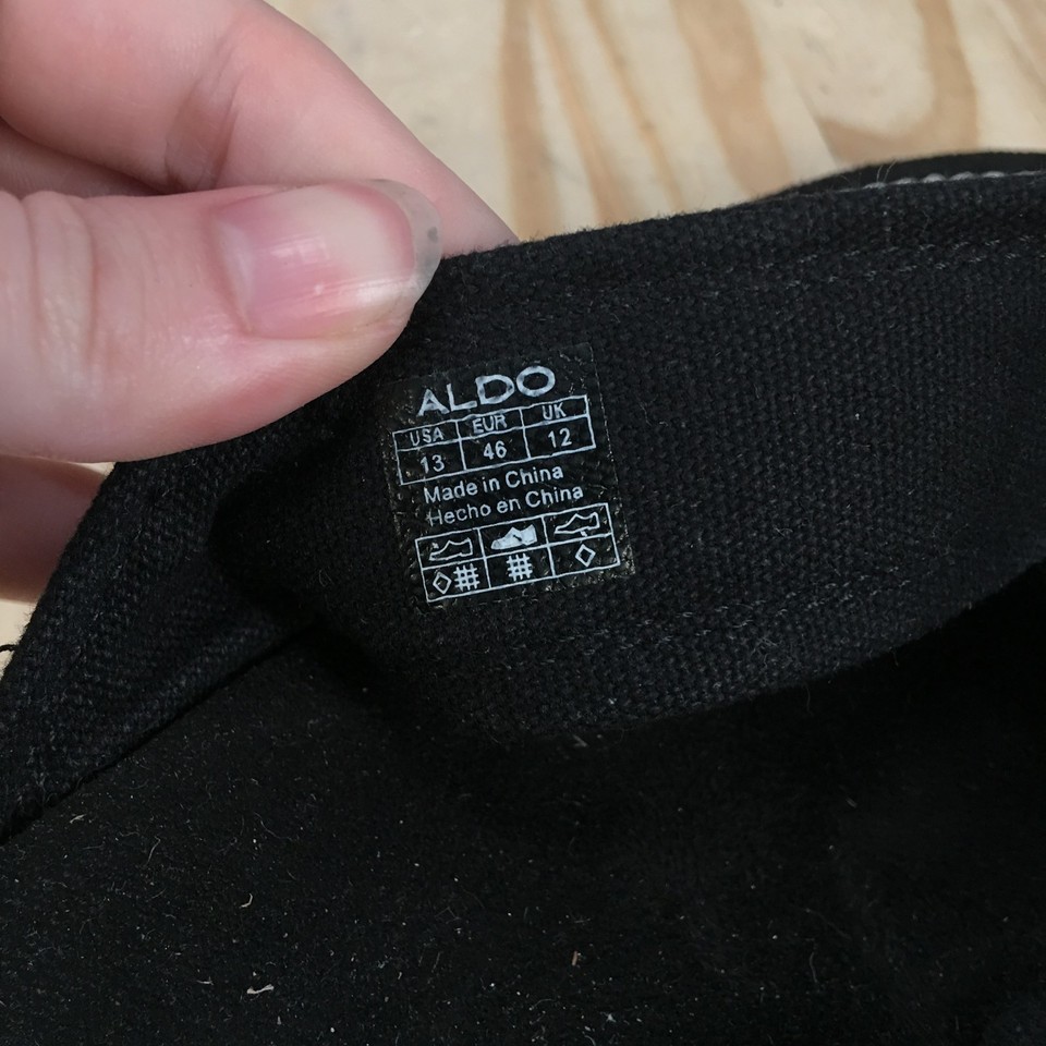 Aldo Sandals Mens 13 Black Cross Strap Slides Slip On Casual Comfort ...