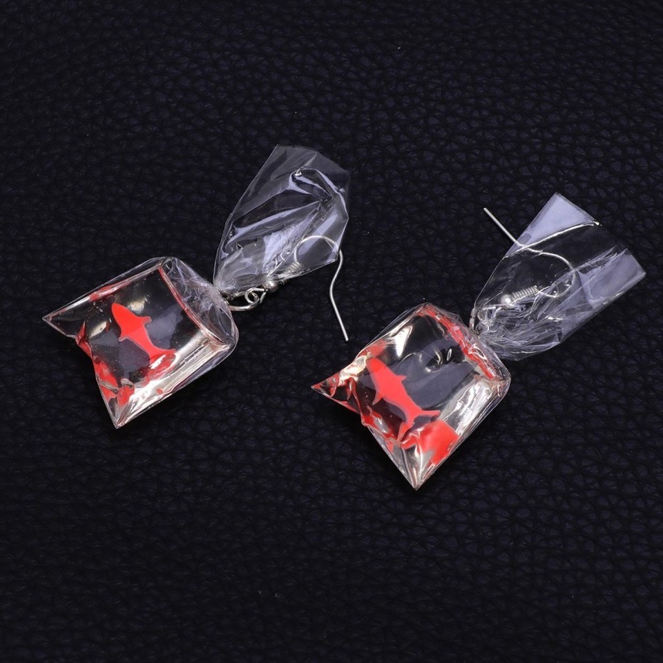 2 Pairs Water Bag Earring Pendant Fish Jewellery Earrings Chinese Style ...