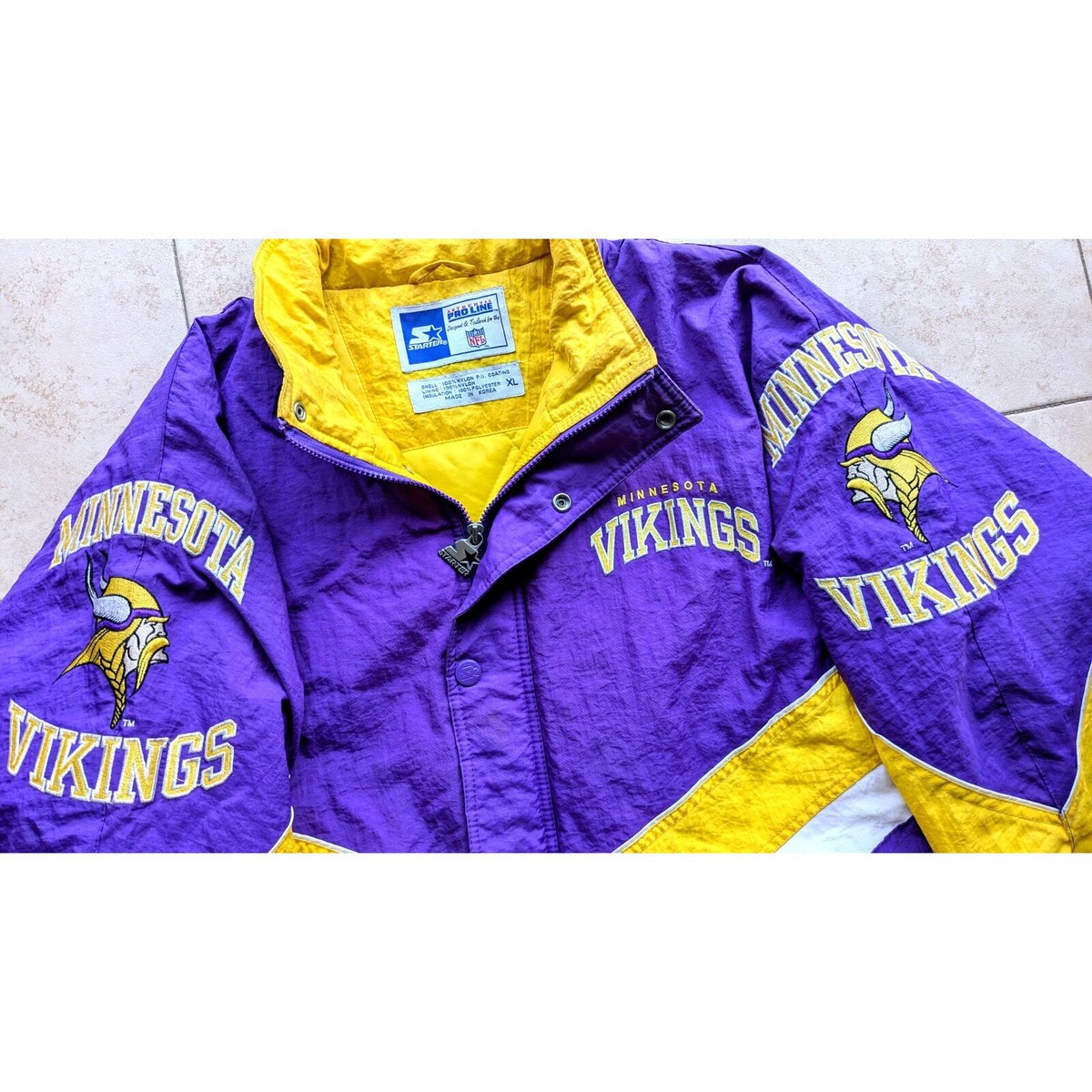 Minnesota Vikings 90s STARTER puffer DUNGY jacket XL purple Minnesota Vikings 90s STARTER puffer DUNGY jacket XL purple