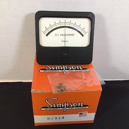 Simpson Instruments DC Milliamperes Panel Meter 0-1mA 4.5 x 4.25 in New ...