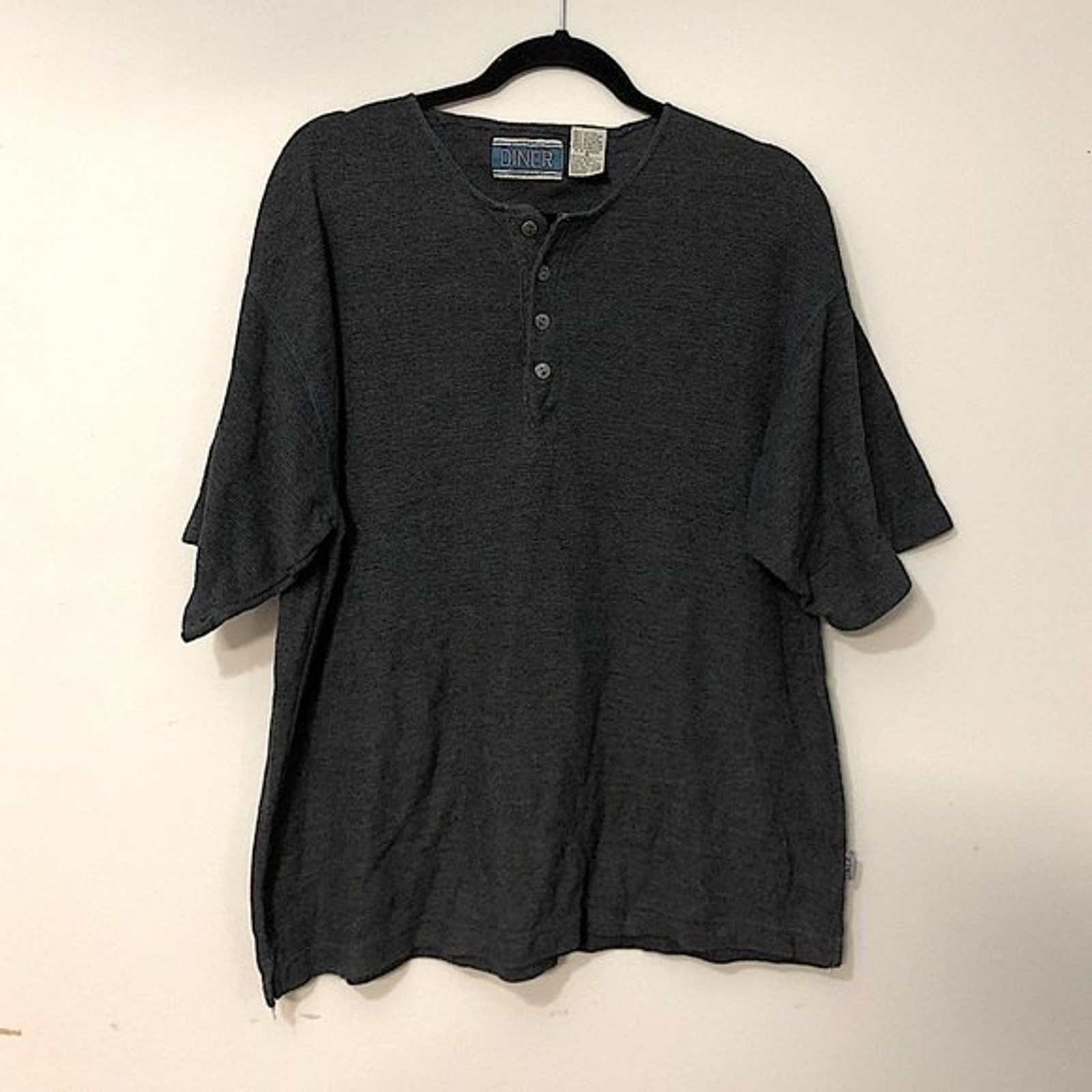 diner sportswear vintage top shirt fall grey short sleeve men’s size M ...
