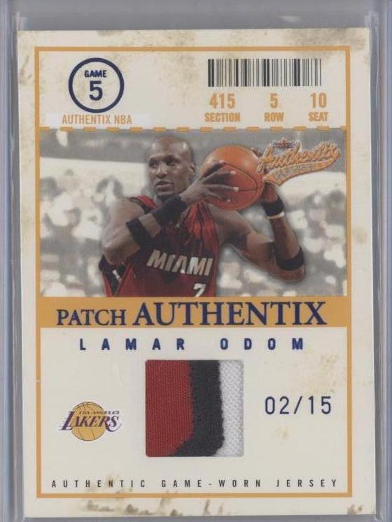 2004-05 Fleer Authentix - Jersey Authentix Lamar Odom #JA-LO Patch ...