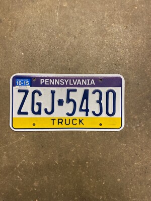 PENNSYLVANIA TRUCK LICENSE PLATE ZGJ 5430 - PA TAG | eBay