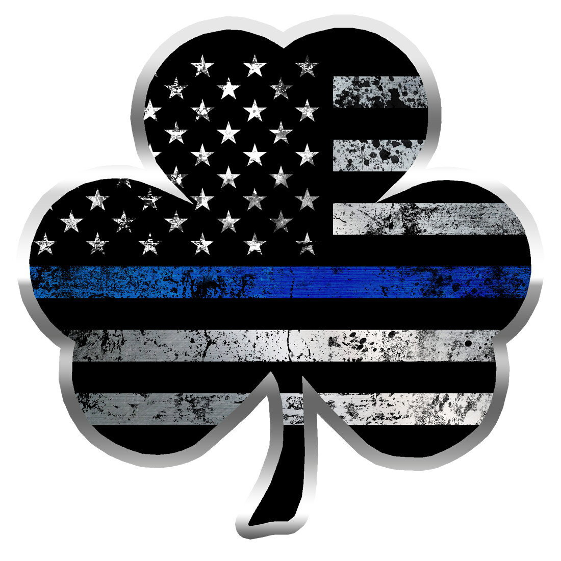 Thin Blue Line Clover Sticker Police Law Enforcement Bumper Vinyl Decal ...