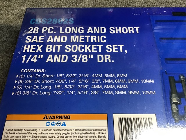 Cornwell Tools Cbs-2802s 28pc Standard & Extra Long Hex Bit Socket Set ...