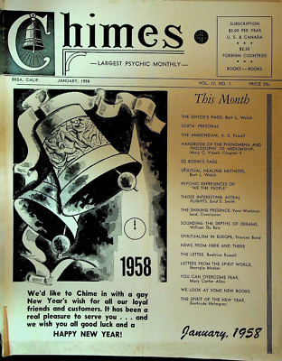 Chimes Magazine Psychic January 1958 Enid Smith Beatrice Russell Enid ...