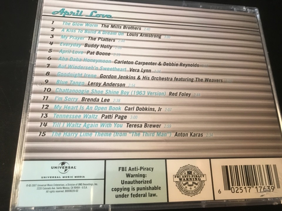 Those Wonderful Years: APRIL LOVE (2007 Universal Music CD) NEW | eBay