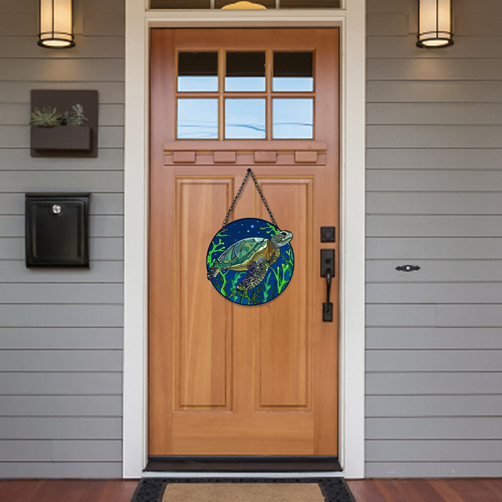 Suncatcher Acrylic Deep Sea Turtle Window Panel Hanging Sun Catcher ...