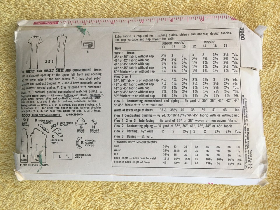 Simplicity Patterns (W) ~ CUT PATTERNS ~ All are Size 12 ...