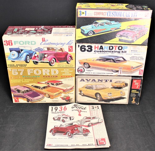 (5) EMPTY AMT Vintage Model Boxes - 3-In-1 Customizing Kits - 36 57 ...