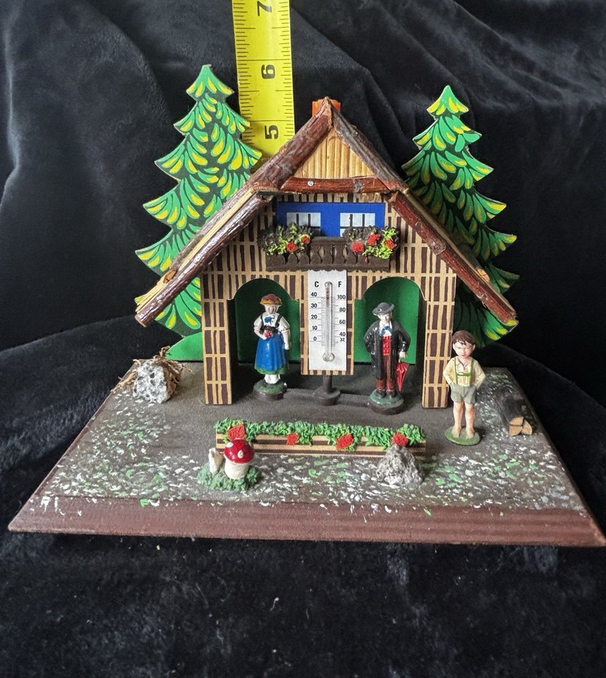 Toggili Vintage German Weather House Station Chalet Thermometer ...