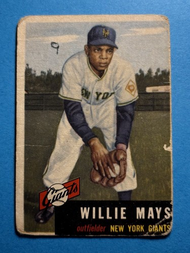 1953 Topps #244 Willie Mays New York Giants. Poor/crease/mark. Rare ...