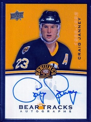 2023-24 Upper Deck Boston Bruins Centennial Bear Tracks - Craig Janney ...
