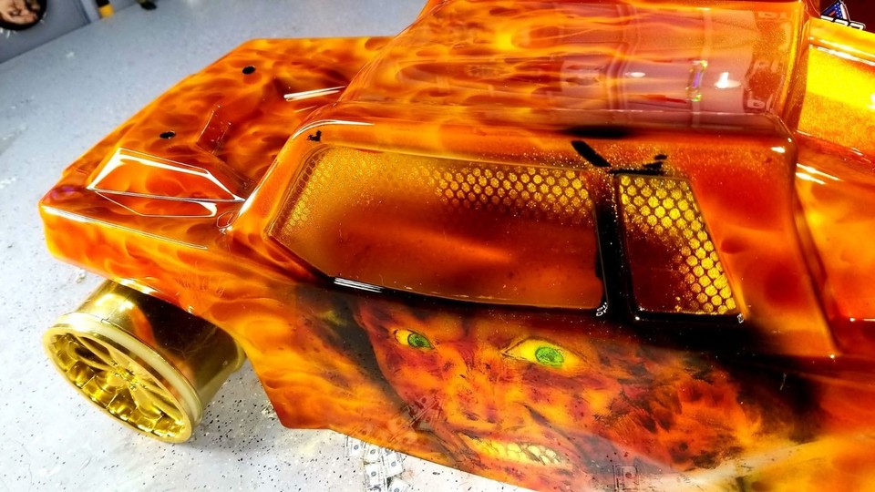 CUSTOM FREDDY KRUEGER RC BODY 1/8 LST 3XL-E 4WD AIRBRUSH Monster Truck ...