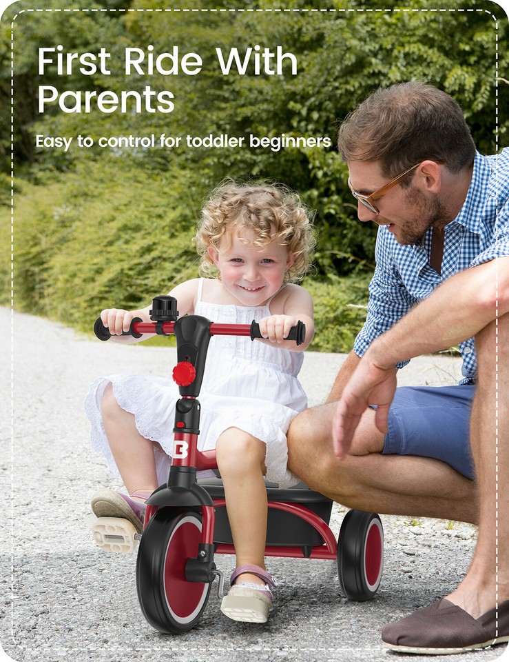 Besrey Toddler Tricycle with Bell,Kids Trikes Age 18 Months to 5 Years ...