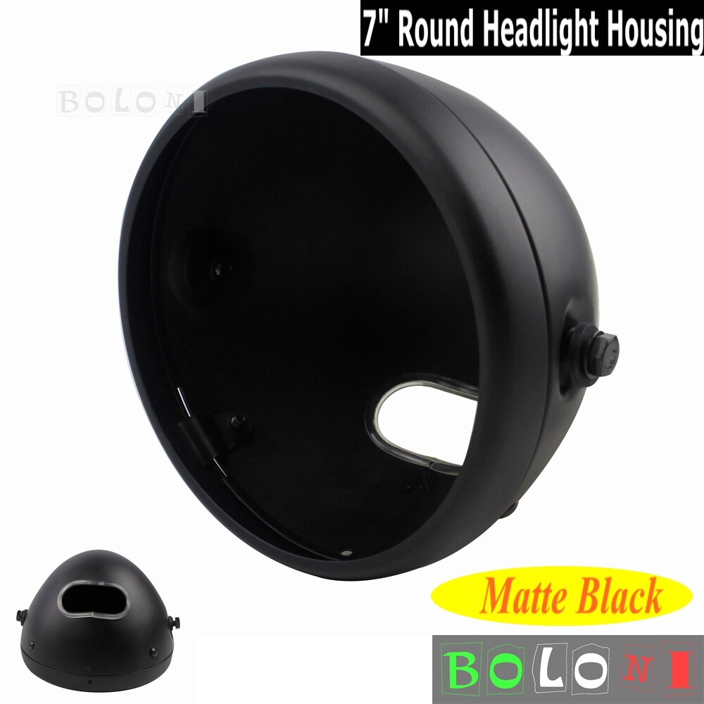 7" Motorcycle Headlight Housing Headlamp Light Bulb Bucket Assembly ...