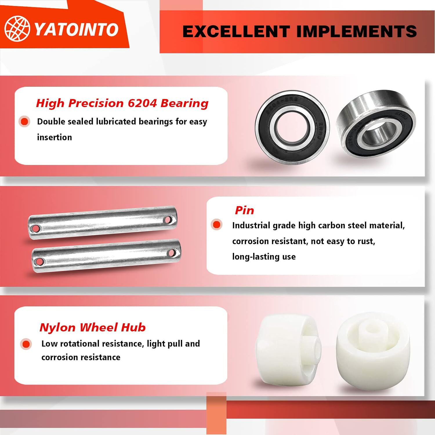 YATOINTO 2pcs Pallet Jack/Truck Load Wheels | Grelly UK