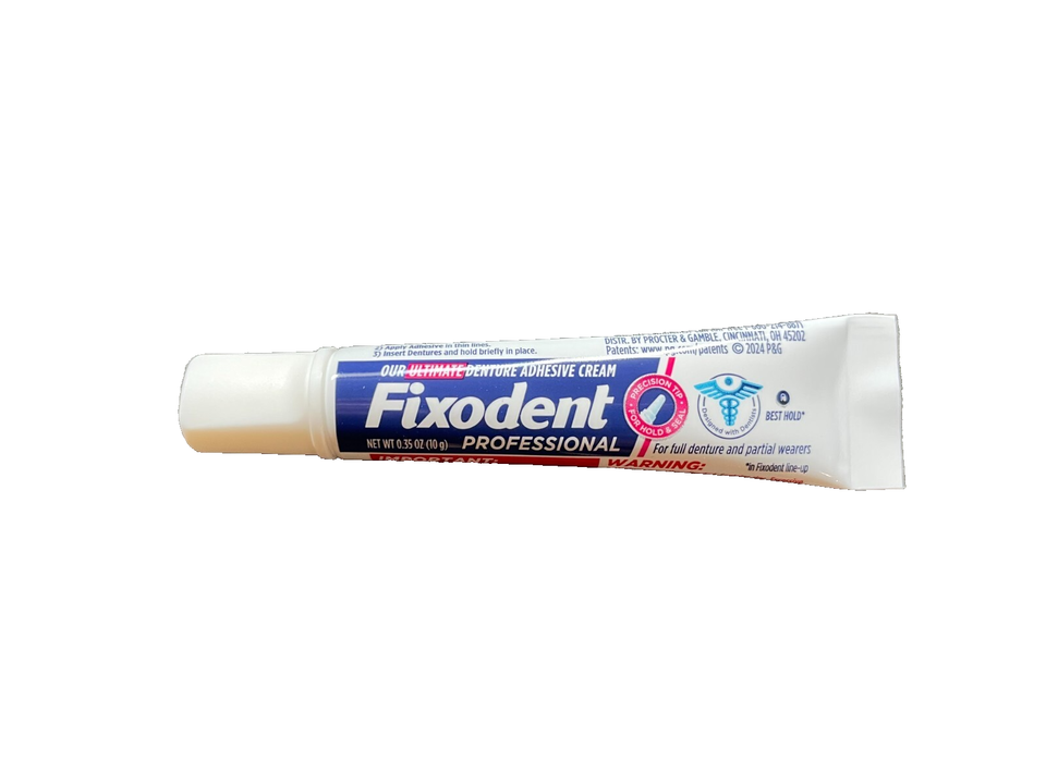 Fixodent Professional Denture Adhesive Cream 0.35 oz. 50 tubes per Box ...