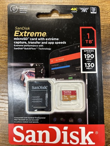SanDisk Extreme 1TB UHS Speed Class 3 microSDXC Memory Card (SDSQXAV-1T ...
