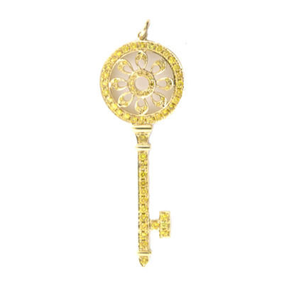 Real 1.05ct Natural Fancy Yellow Diamonds Pendant Necklace 18K Solid ...