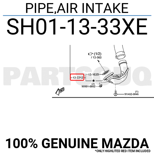 Sh01-13-33xe Mazda Pipeair Intake SH011333XE Genuine OEM Part for sale ...
