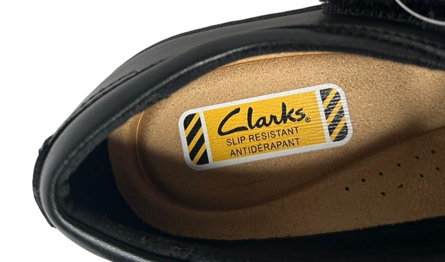 NEW Clarks Womens 8 Talene Ave Black Leather Non Slip Mary Jane Shoes ...